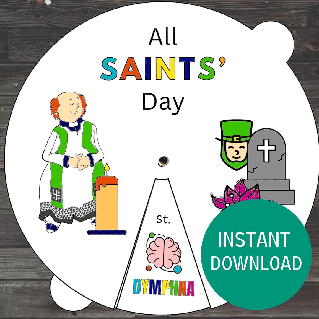 All Saints’ Day Coloring Wheel, Printable Sunday School Activities, All ...