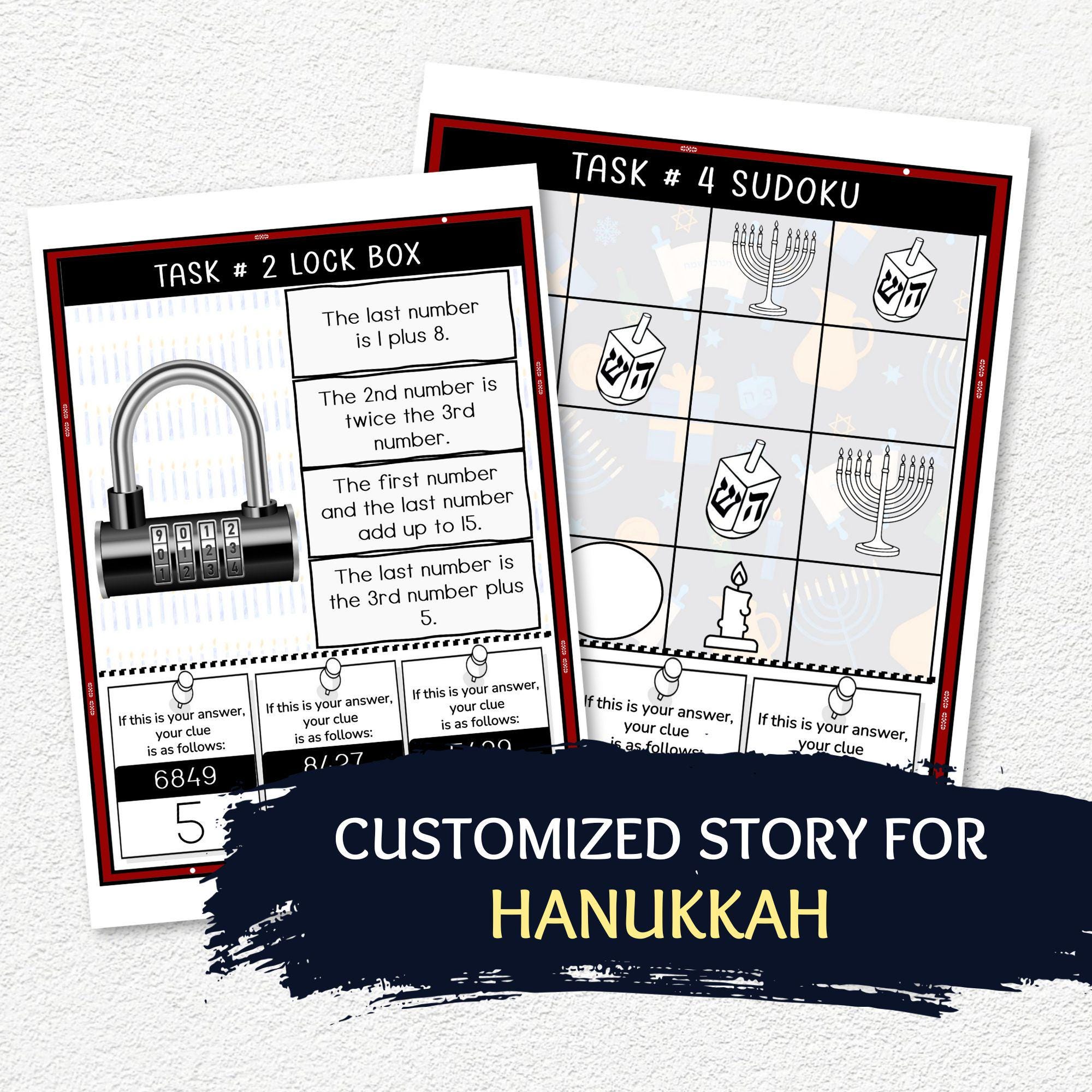 Hanukkah Escape Room, 12 PDF Games Printable, Hanukkah Party Games for ...