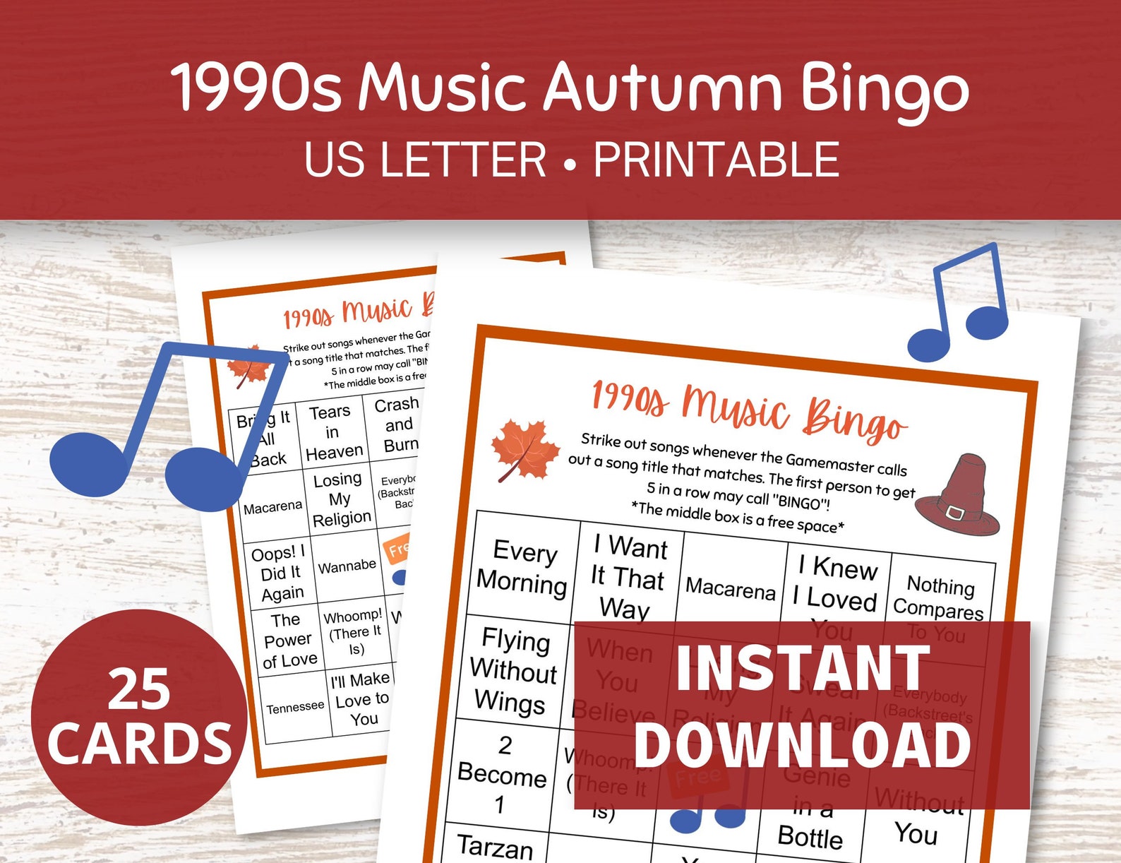 1990s Music Bingo Cards 90s Party Games 90s Bachelorette - Etsy