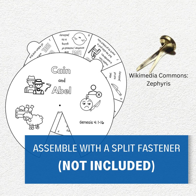 Cain and Abel Coloring Wheel, Printable Sunday School Lesson, Bible ...