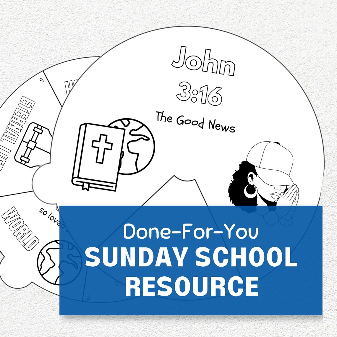 John 3:16 Coloring Wheel, the Good News Sunday School Craft, Printable ...