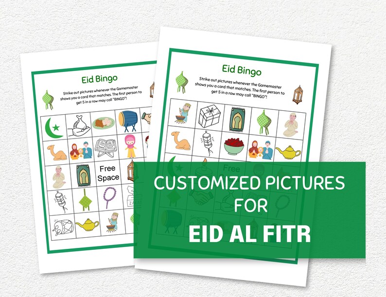 Eid Bingo Cards Printable, 50 PDF Bingo Cards for Eid Al Fitr, Ramadan ...