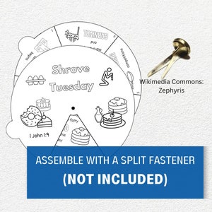 Shrove Tuesday Coloring Wheel, Printable Sunday School Craft, Pancake ...