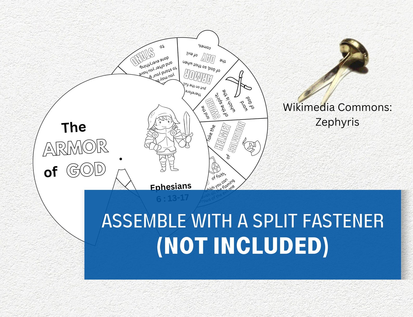 Armor of God Coloring Wheel, Printable Sunday School Lesson, Kids Bible ...