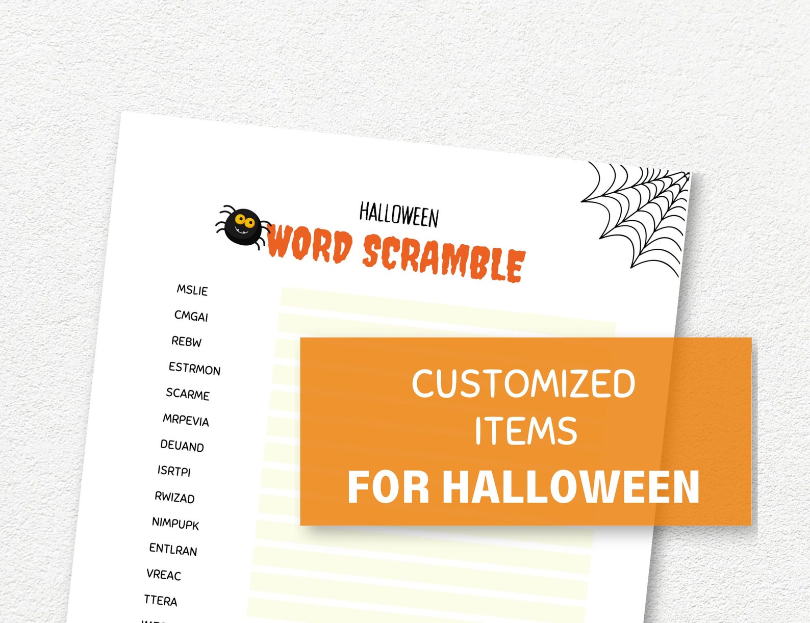 Halloween Word Scramble Printable, Halloween Word Scramble for Kids and ...