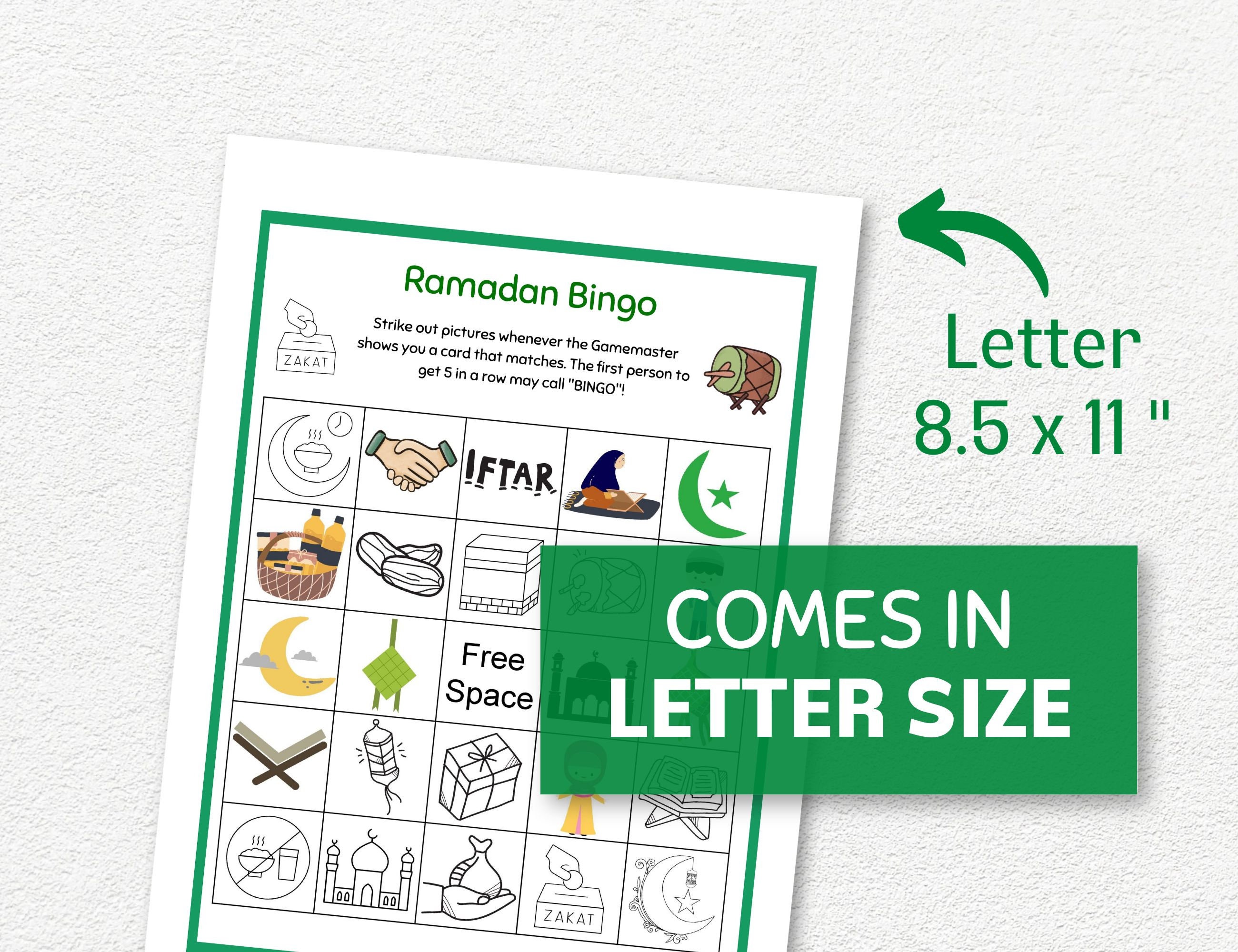 Ramadan Bingo Cards Printable, Holiday Bingo 50 Cards, PDF Bingo Games ...