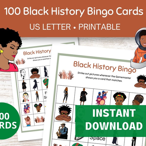 Black History Bingo - Etsy