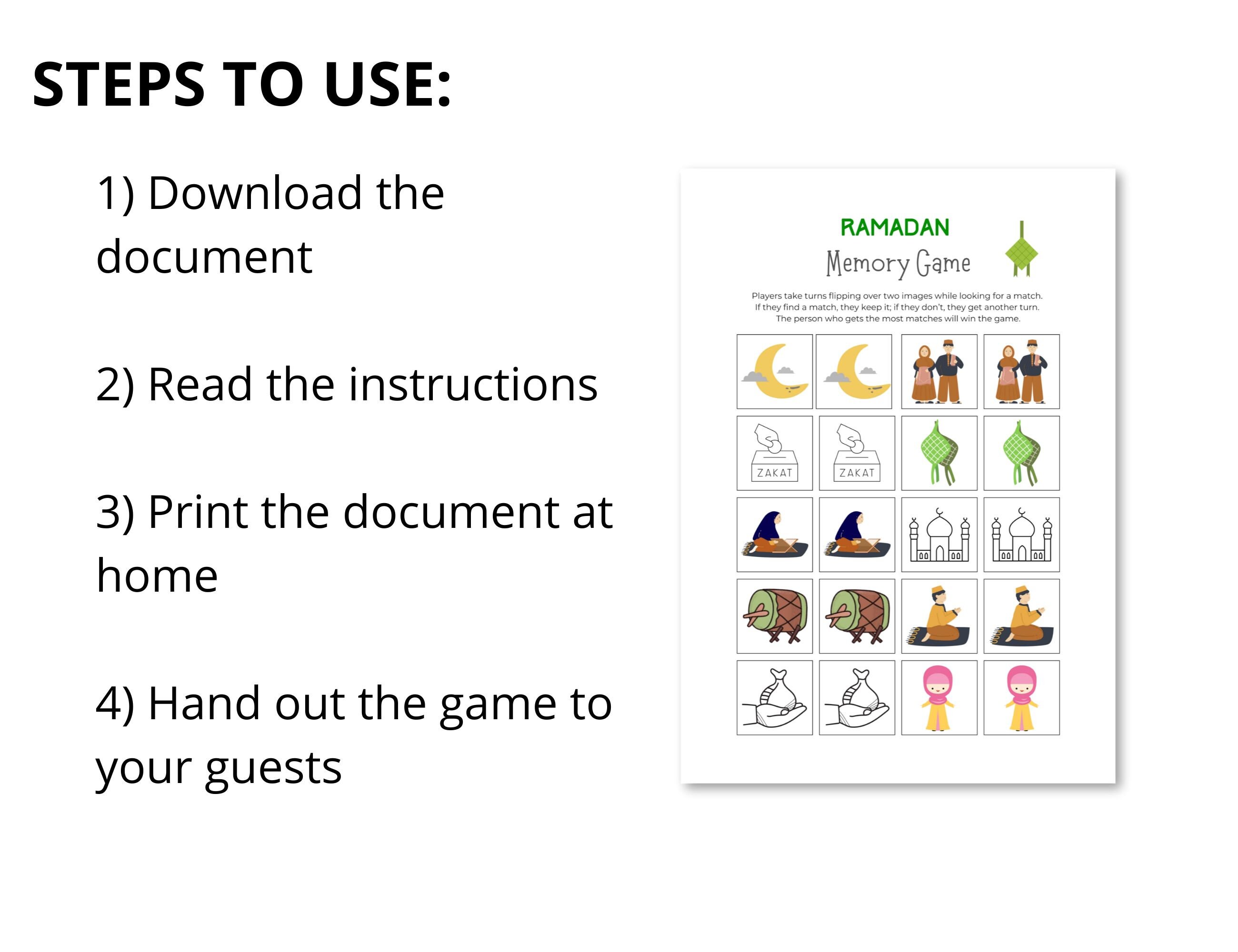 Ramadan Memory Game, Printable Memory Matching Game, Ramadan Activity ...