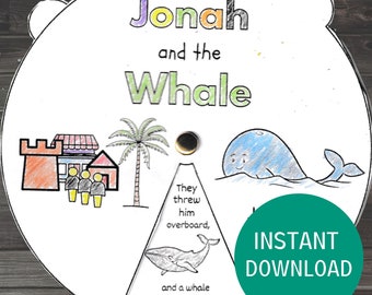 Jonah and the Whale Coloring Spinner Wheel Jonah and the Whale Craft ...