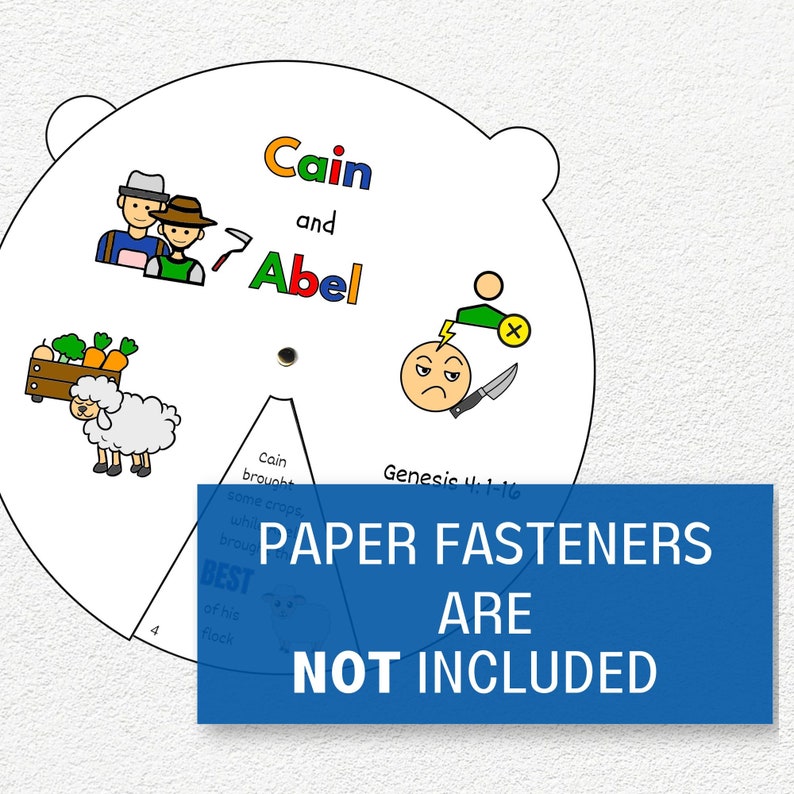 Cain and Abel Coloring Wheel, Printable Sunday School Lesson, Bible ...