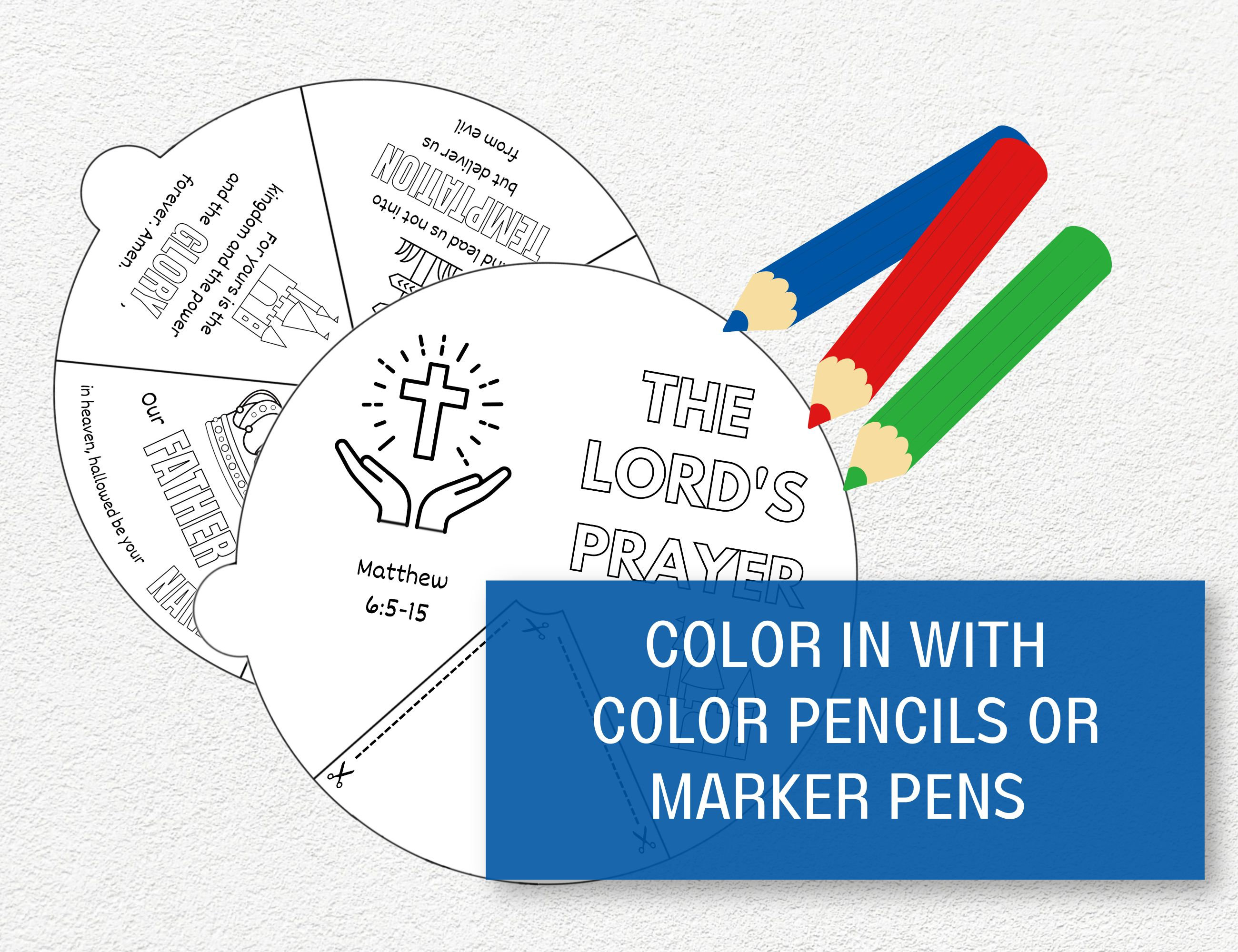 The Lord’s Prayer Coloring Wheel, Printable Scripture Activity, the ...