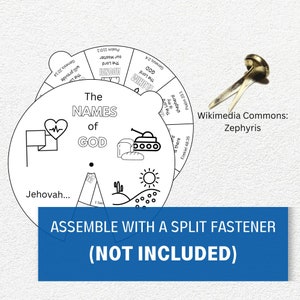 Names of God Coloring Wheel, Sunday School Craft Printable, Kids Bible ...