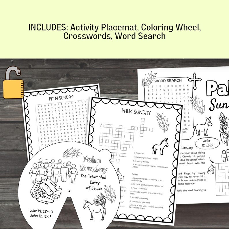 Palm Sunday Activity Bundle, 4 Printable Sunday School Activities ...