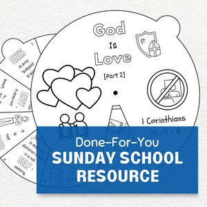 God is Love Coloring Wheels, 1 Corinthians 13 Craft, Printable Sunday ...