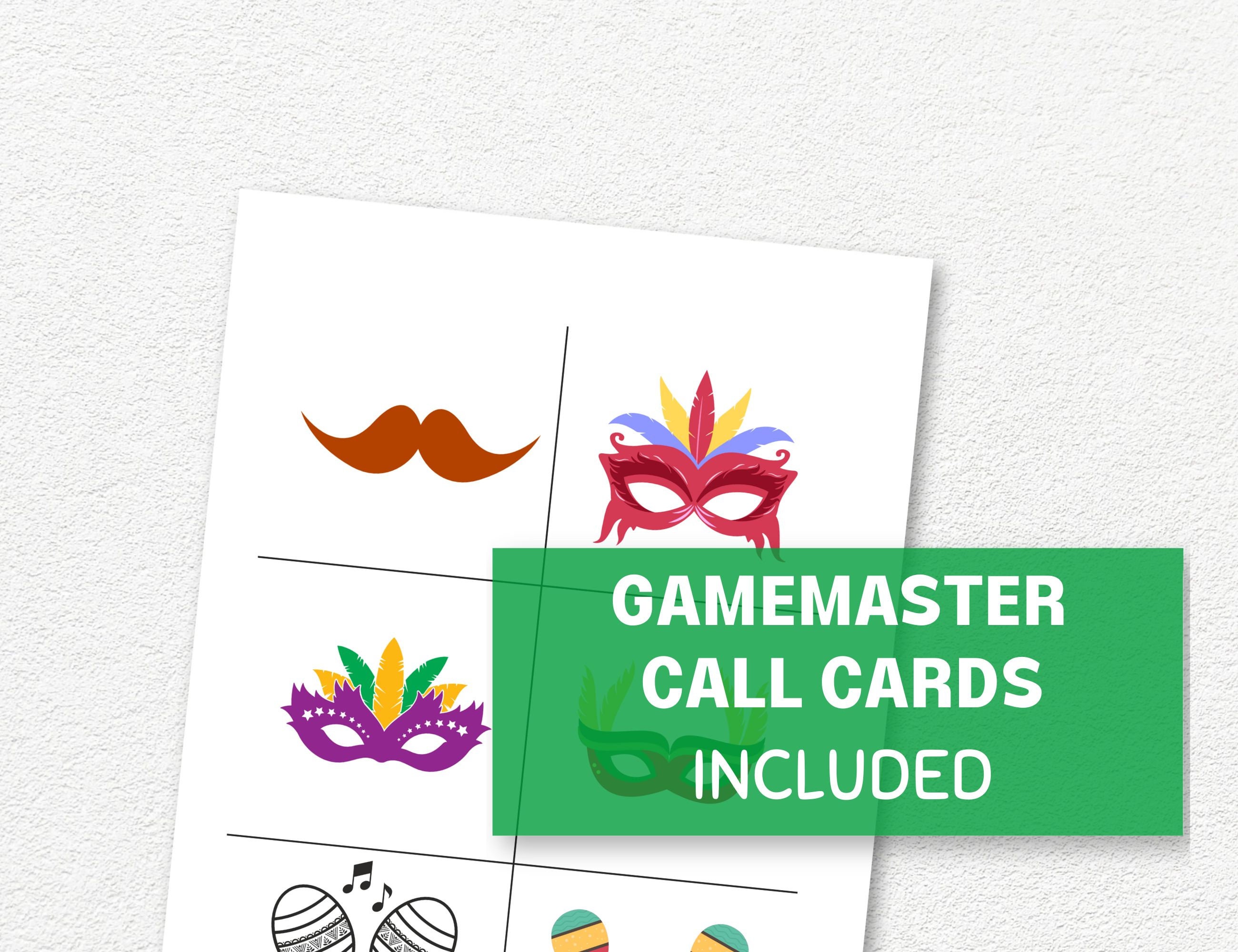 Carnival Bingo, Holiday Bingo 50 Cards, Samba Themed Bingo Games, Bingo ...