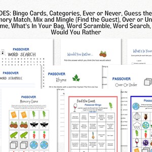 Passover Game Bundle Printable, 12 Editable Passover Activities for ...