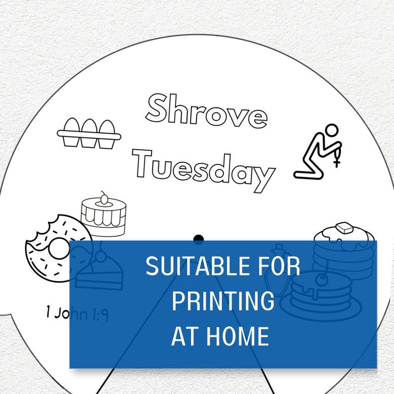 Shrove Tuesday Coloring Wheel, Printable Sunday School Craft, Pancake ...
