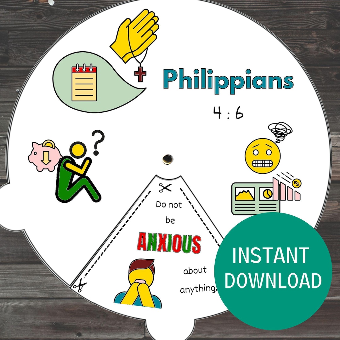Philippians 4:6 Coloring Wheel, Printable Sunday School Craft, Do Not ...