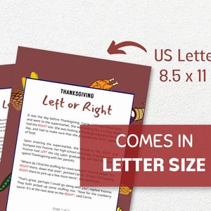 Thanksgiving Left Right Game Printable, Thanksgiving Pass the Prize ...