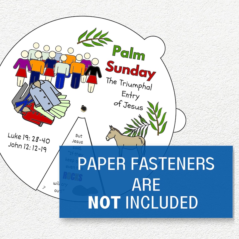 Palm Sunday Coloring Wheel, Triumphal Entry Sunday School Craft, Bible ...