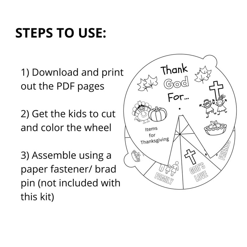 Thank God for Coloring Wheel, Thanksgiving Sunday School Craft DIY ...