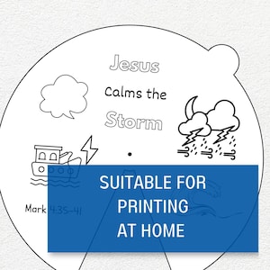 Jesus Calms the Storm Coloring Wheel, Printable Sunday School Lesson ...