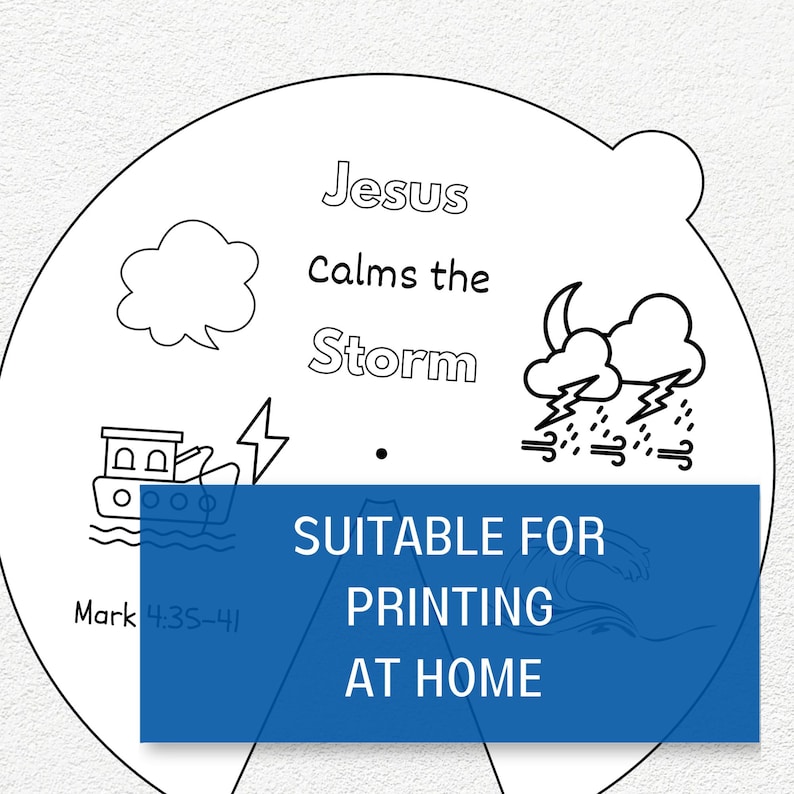 Jesus Calms the Storm Coloring Wheel, Printable Sunday School Lesson ...