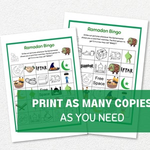 Ramadan Bingo Cards Printable, Holiday Bingo 50 Cards, PDF Bingo Games ...