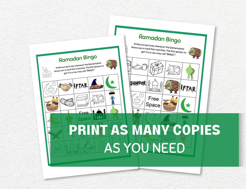 Ramadan Bingo Cards Printable, Holiday Bingo 50 Cards, PDF Bingo Games ...