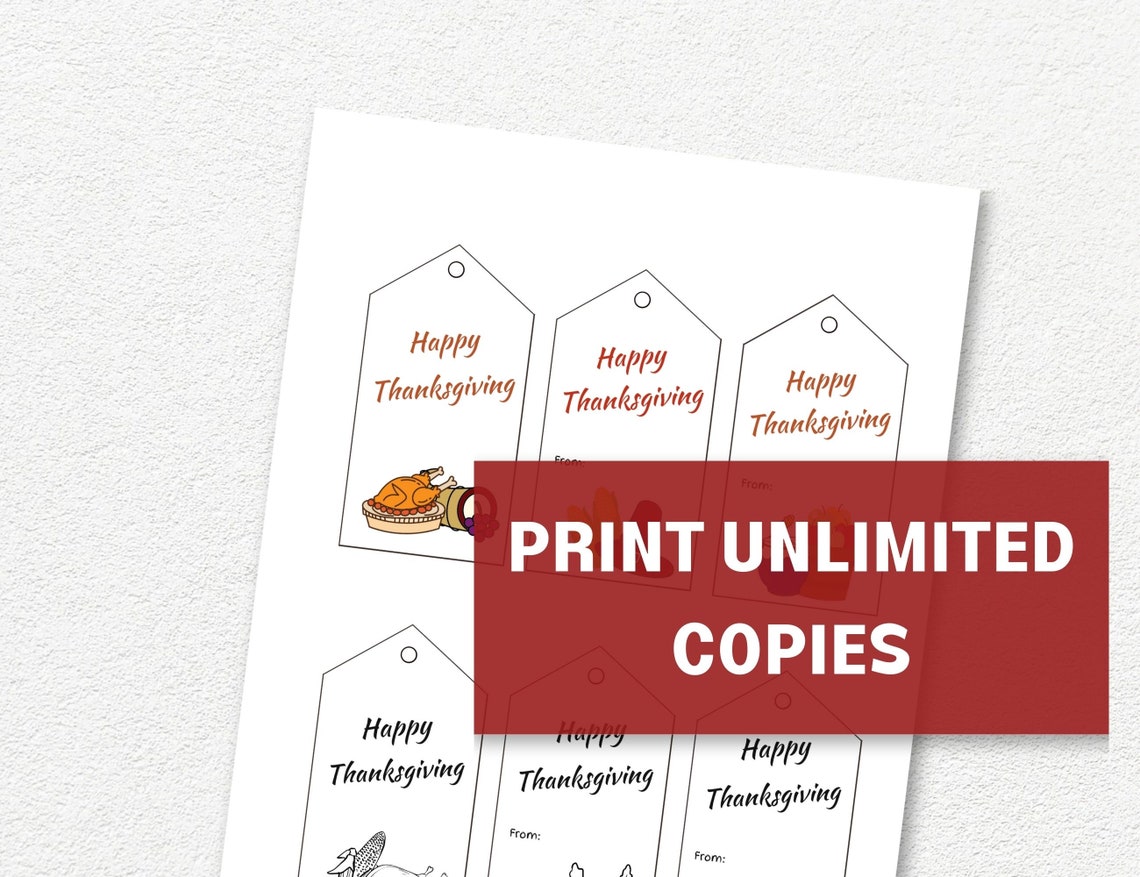 Thanksgiving Gift Tags Printable, 6 Fall Gift Tags, Thanksgiving Tag ...