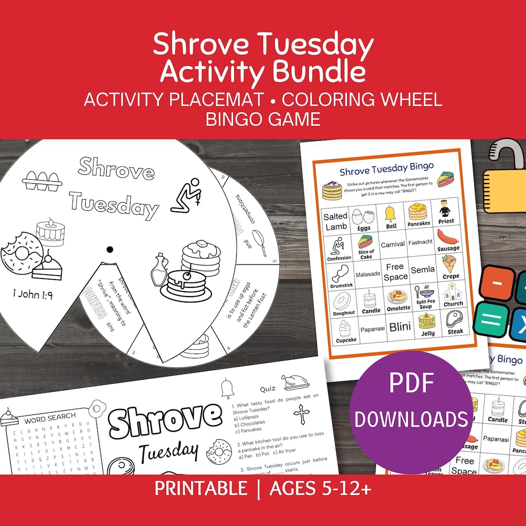 Shrove Tuesday Activity Bundle, 3 Printable Sunday School Lessons ...