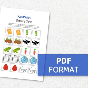 Passover Memory Game Printable, Memory Matching Game, Passover Party ...