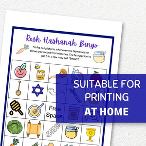 Rosh Hashanah Bingo Game, Rosh Hashanah Activity for Family, 25 ...
