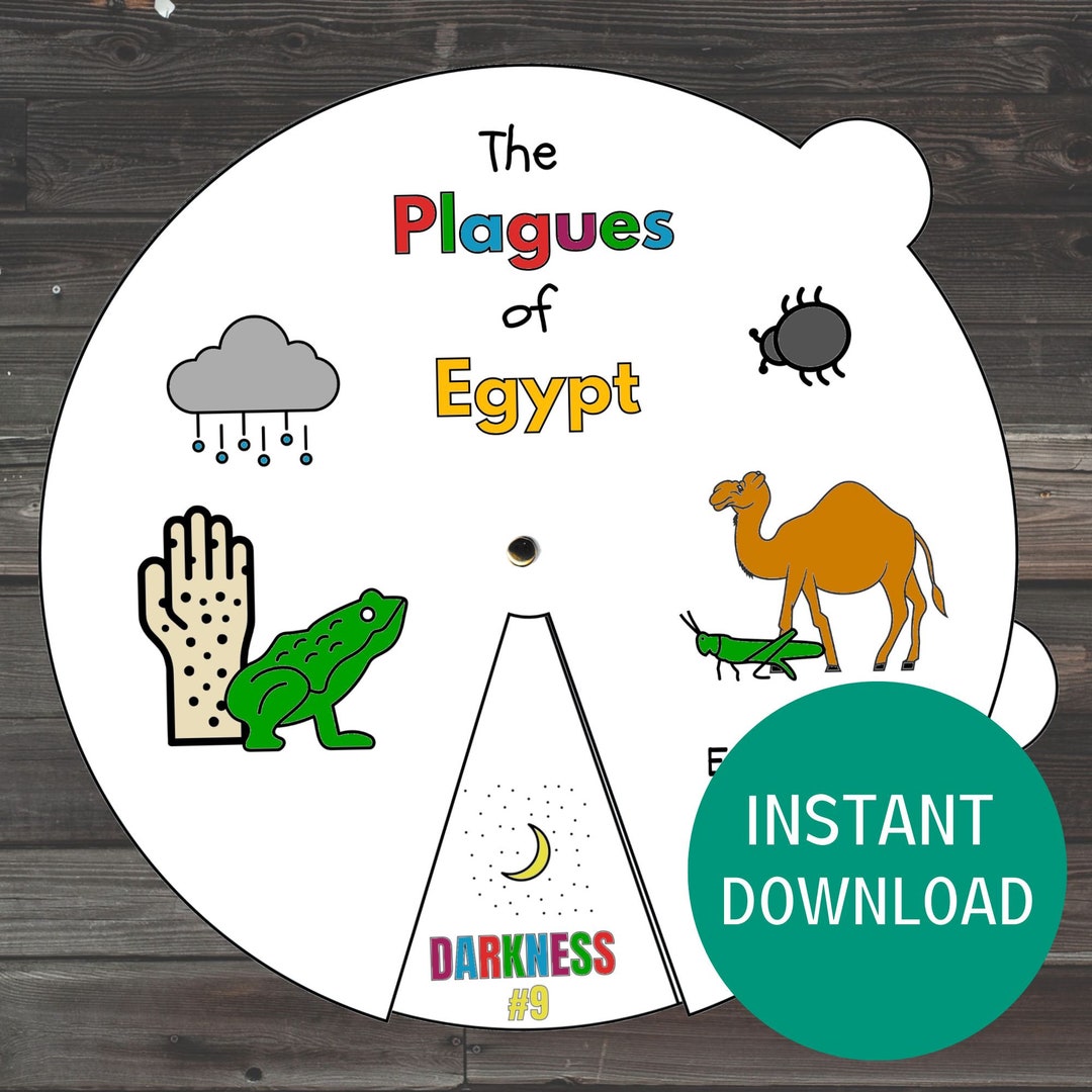 Plagues of Egypt Coloring Wheel, Printable Sunday School Lesson, Crafts ...