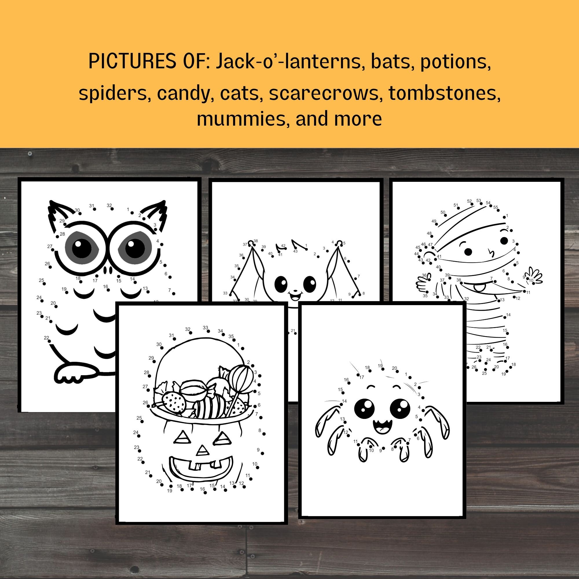 Halloween Dot to Dot Printable, 45 Connect the Dots Coloring Pages ...