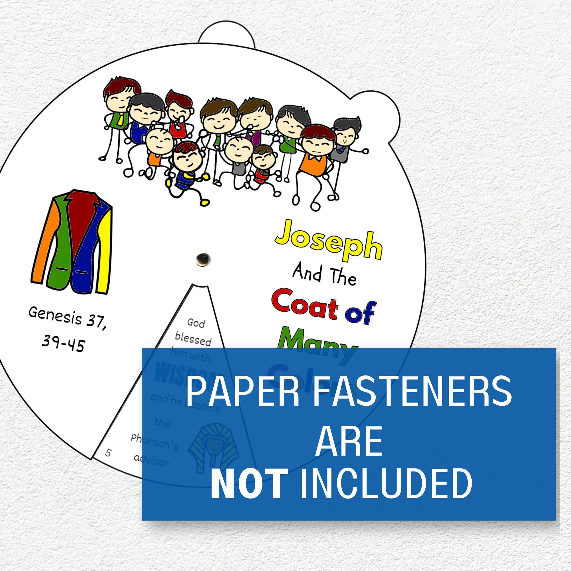 Joseph and the Coat of Many Colors Coloring Wheel, Printable Sunday ...