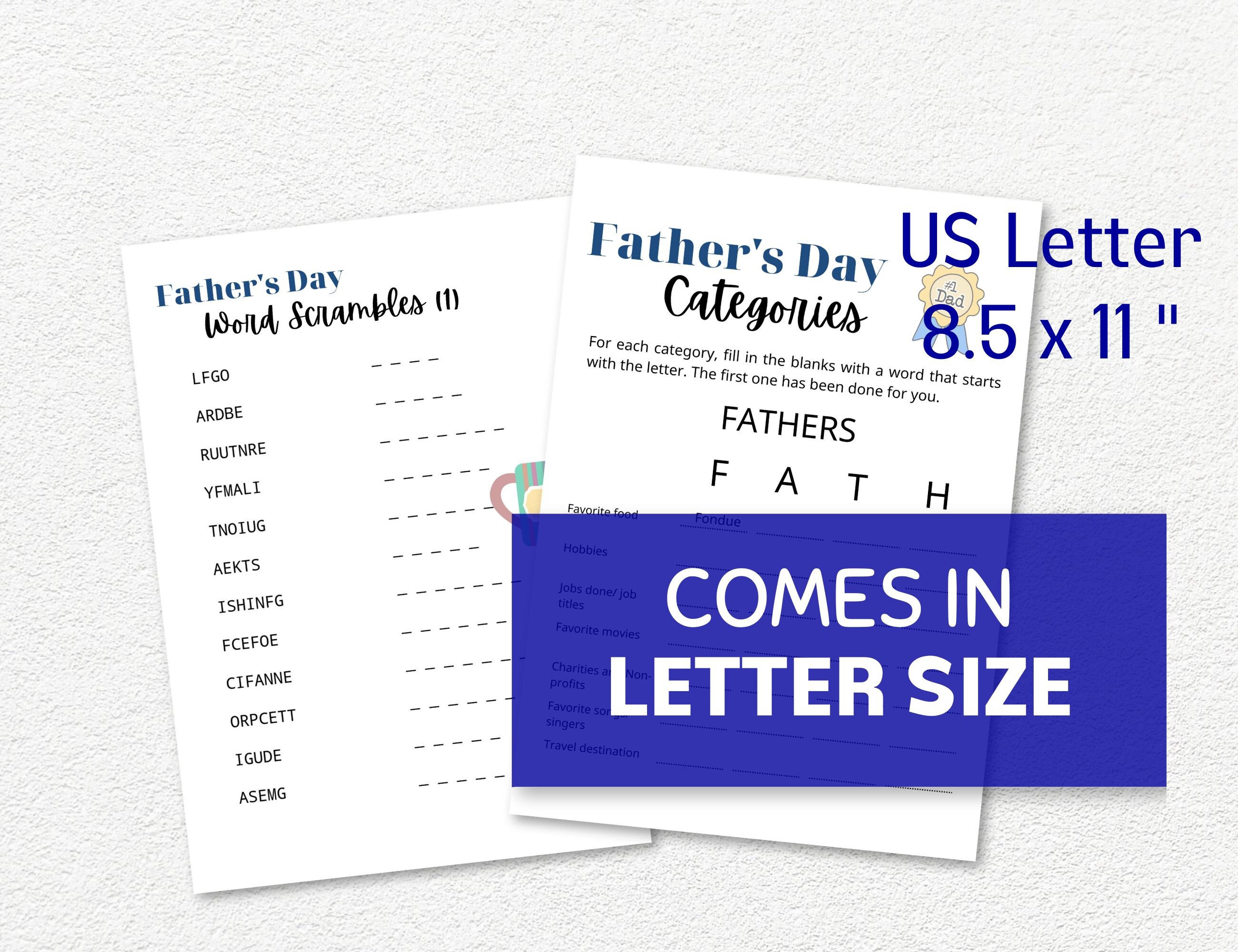 Father’s Day Game Bundle, 7 Printable Games for Father’s Day, Find the ...