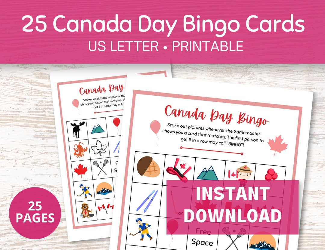 Canada Day Bingo Cards, 25 Printable Bingo Cards, Icebreaker Games for ...