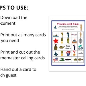 Veterans Day Bingo, 25 Bingo Cards Game, Veterans Day Printable ...