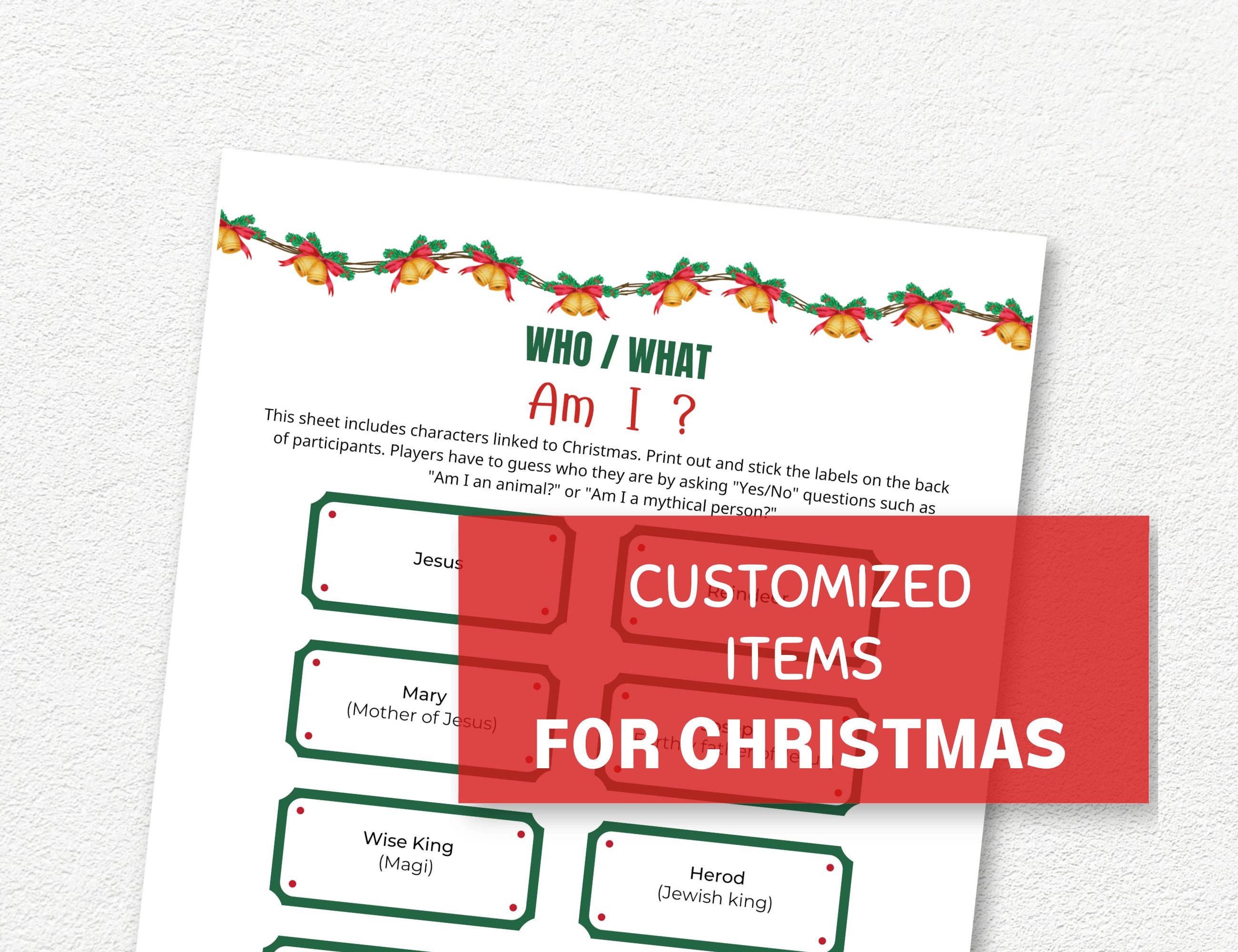 Christmas Who Am I Game, Printable Christmas Guess Who, Party Game for ...