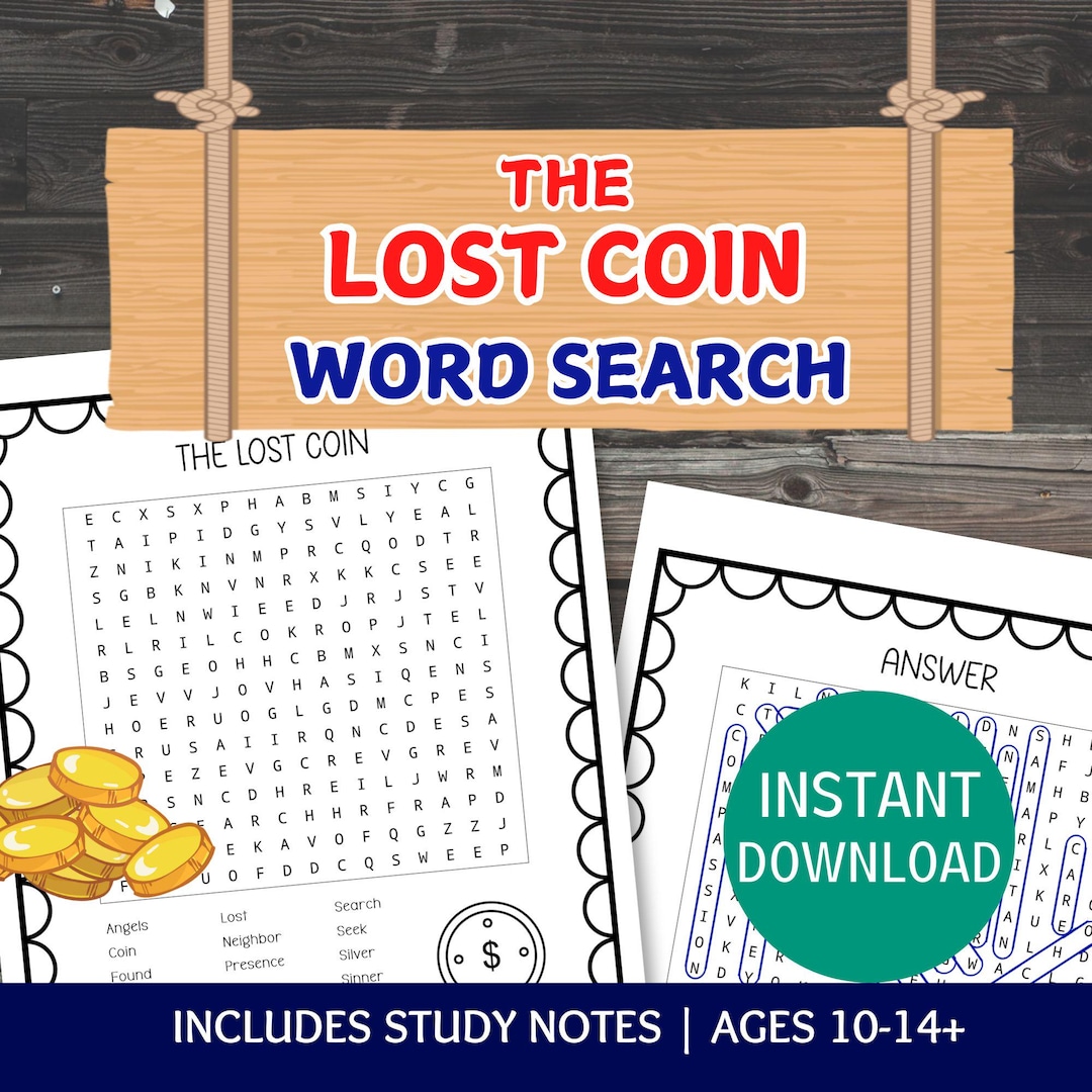 Parable of the Lost Coin Word Search, Printable Sunday School ...