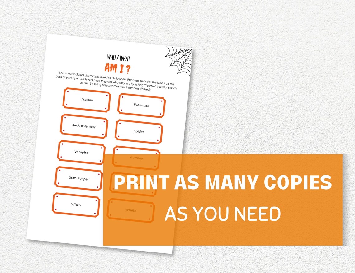 Halloween Who Am I Game, Halloween Guess Who, Who Am I Guessing Game ...