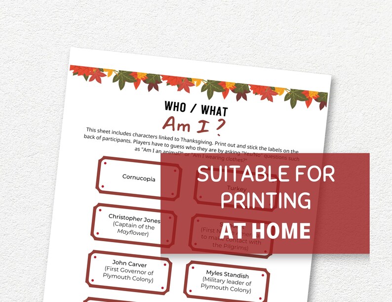 Thanksgiving Who Am I Game, Thanksgiving Guess My Word, Printable Guess ...