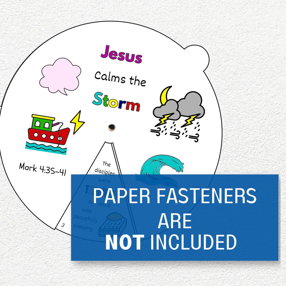 Jesus Calms the Storm Coloring Wheel, Printable Sunday School Lesson ...