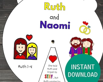 Ruth and Naomi Spinner, Bible Story Craft, Sunday School Lesson, Book ...