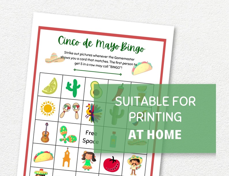 Cinco De Mayo Bingo Cards 25 Printable Kids Bingo Cards - Etsy