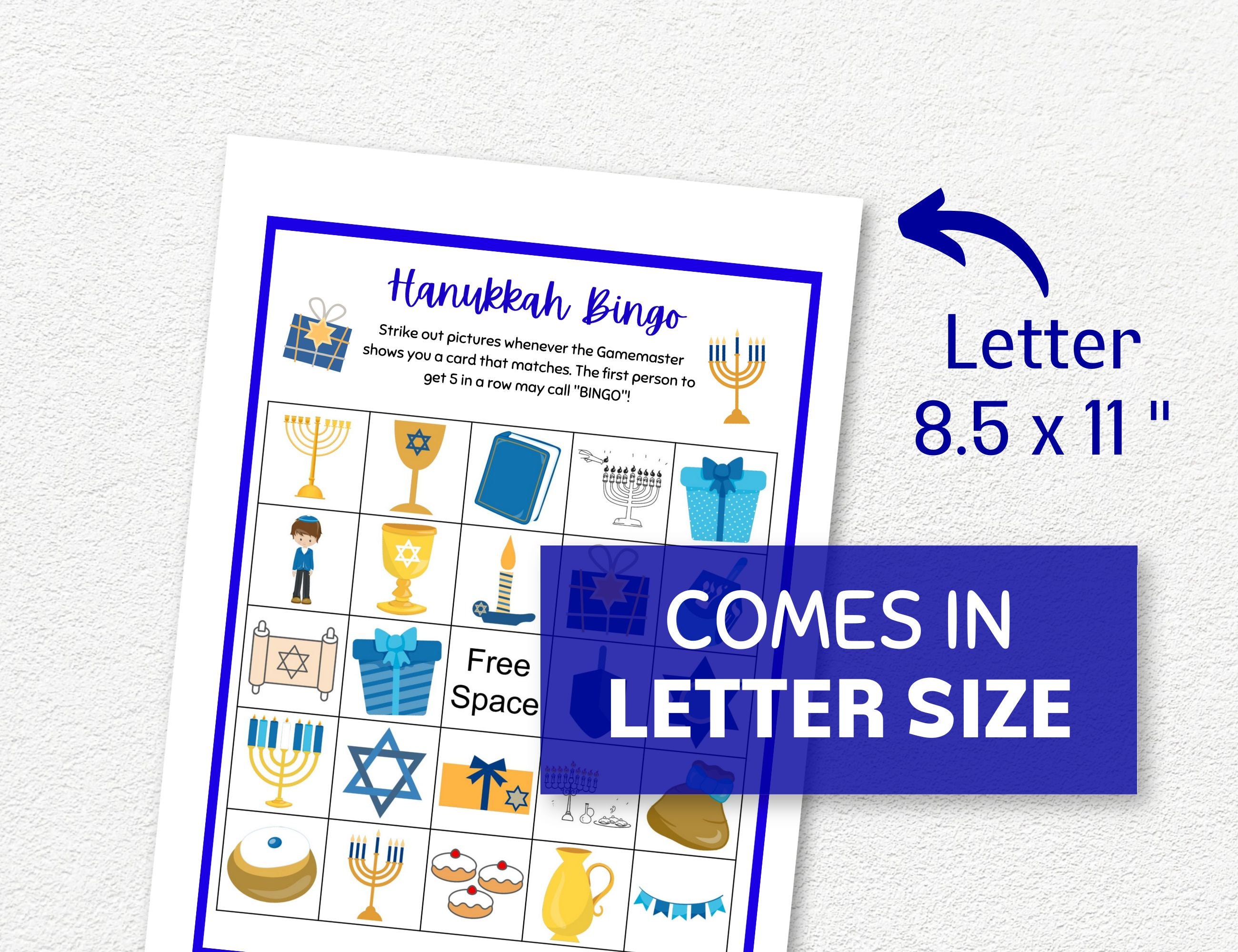 Hanukkah Bingo Game Printable, 25 Bingo Cards, Jewish Festival Games ...
