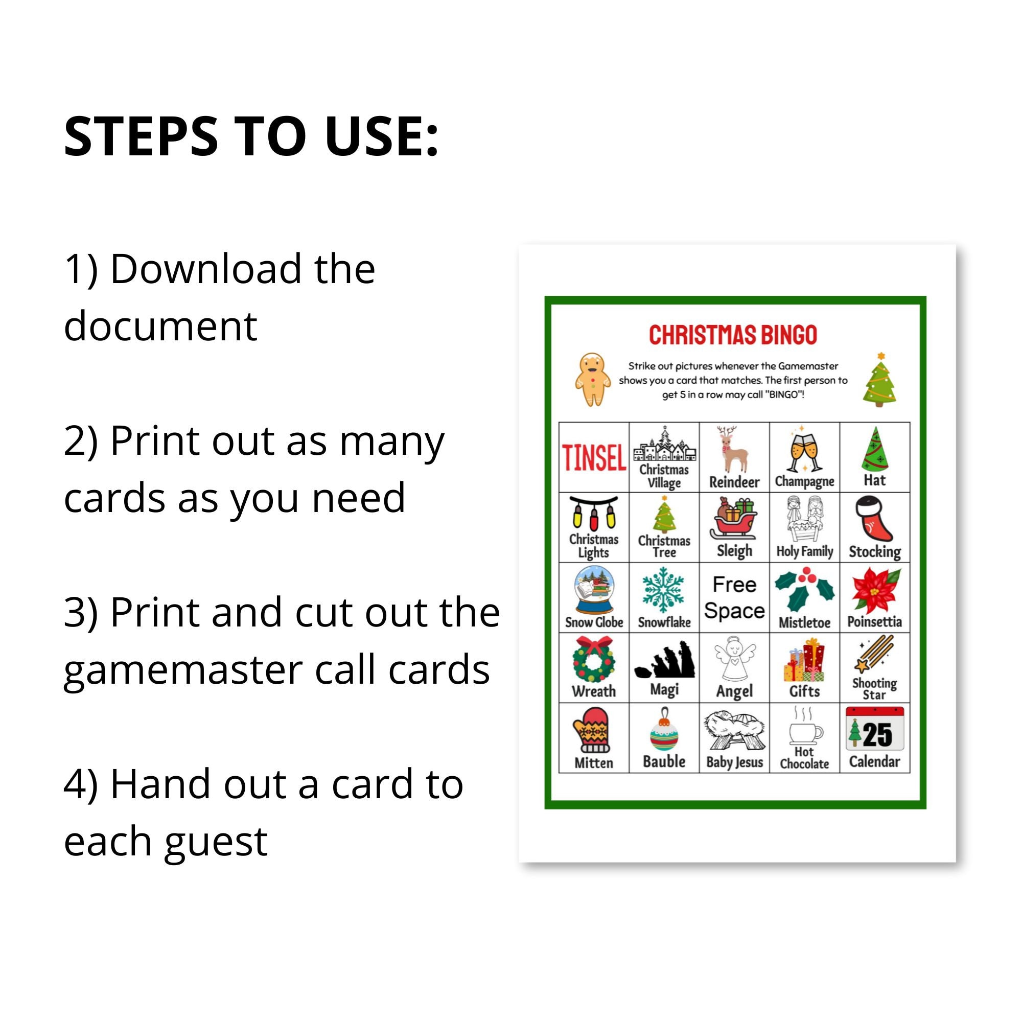 Christmas Bingo Game Printable, 50 Holiday Bingo Cards PDF, Christmas ...