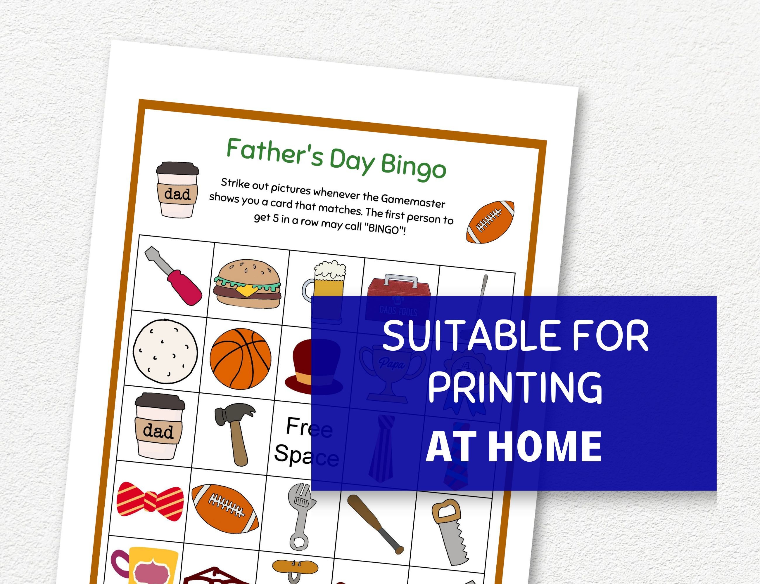 Father’s Day Bingo Cards Printable, 100 Father’s Day Bingo Cards PDF ...