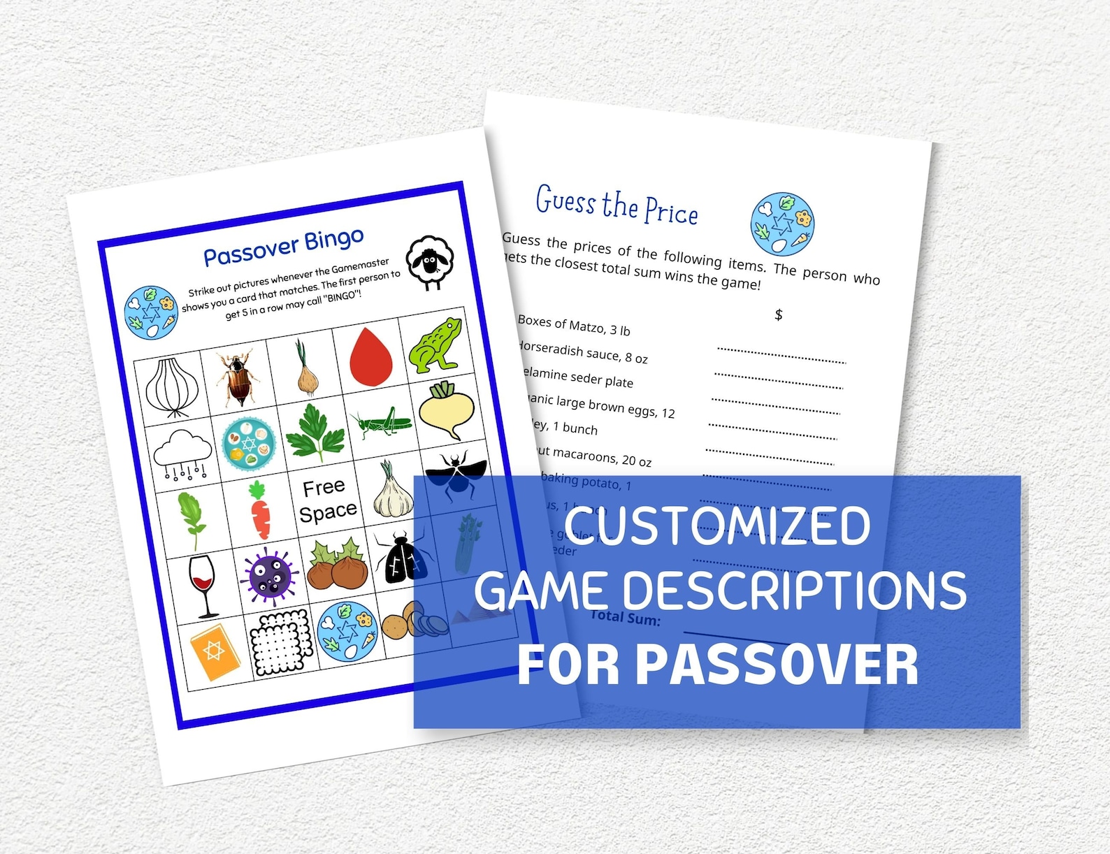 Passover Game Bundle Printable, 12 Editable Passover Activities for ...